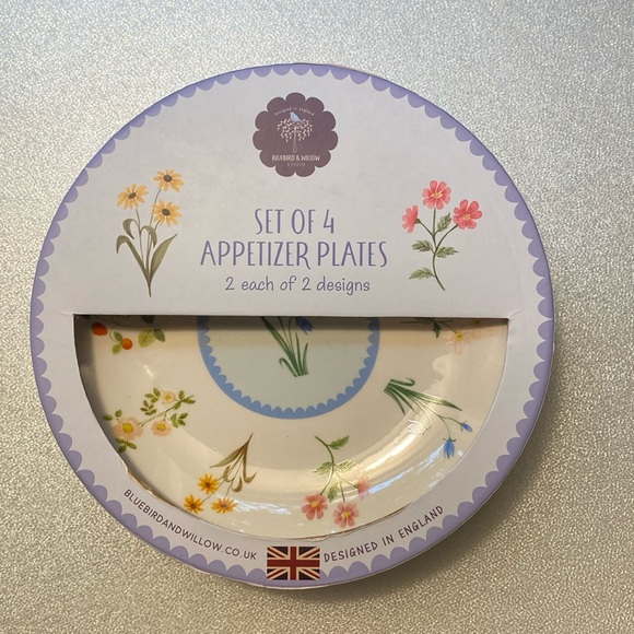 Bluebird &Willow | Kitchen | Nwt Set Of Four Porcelain Appetizer Plates ...